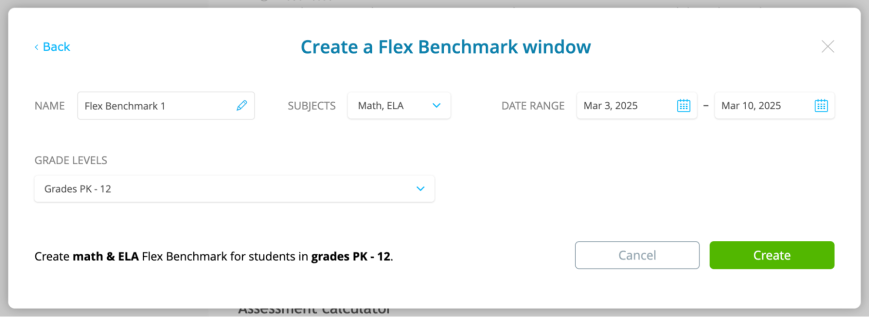 IXL - How can I use the IXL Flex Diagnostic for benchmarking?