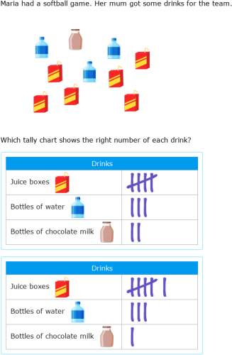 IXL - Which tally chart is correct? (Grade 2 maths practice)