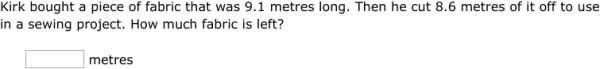 IXL - Add and subtract decimals - word problems (Grade 3 maths practice)