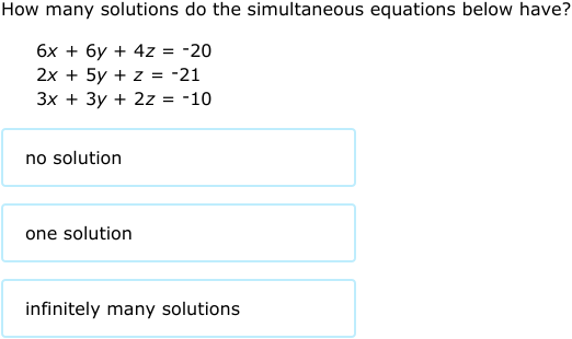 Ixl Determine The Number Of Solutions To Simultaneous Equations In