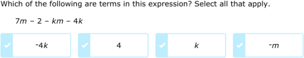 IXL - Identify terms and coefficients (Grade 7 maths practice)
