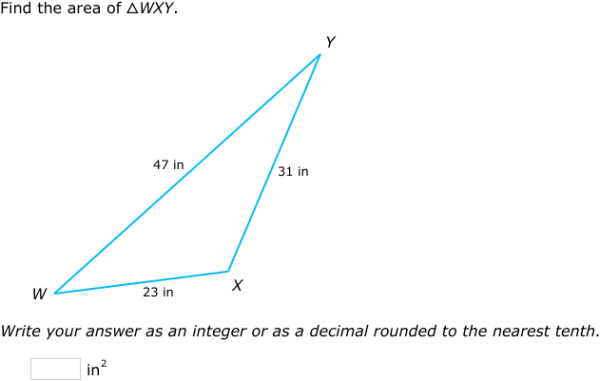 IXL - Area of a triangle: Heron's formula (Grade 12 maths practice)