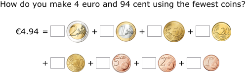 IXL - Least number of coins (Grade 2 maths practice)