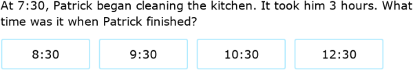 IXL - Time and clocks: word problems (Grade 1 maths practice)