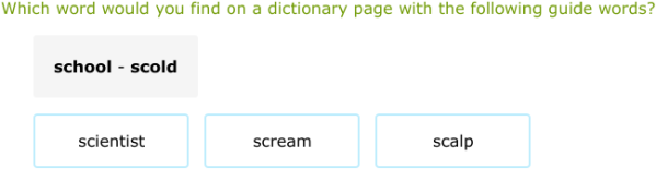 IXL - Use guide words (Grade 8 English practice)