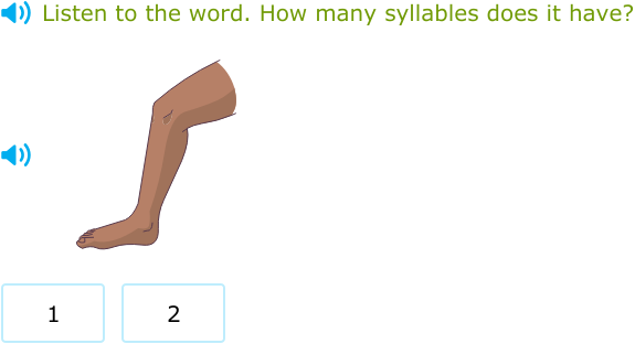 IXL - How many syllables does the word have? (Kindergarten English ...