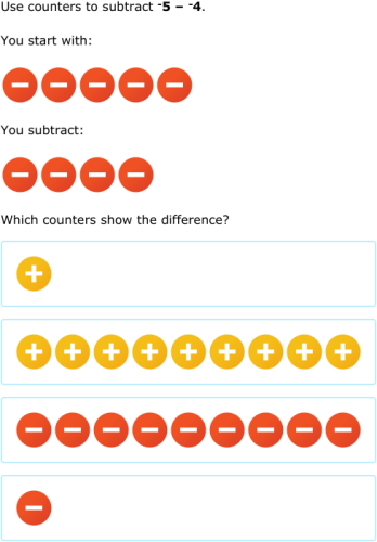 IXL - Add and subtract integers using counters (Grade 7 maths practice)