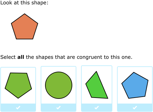 IXL - Identify congruent shapes (Grade 2 maths practice)
