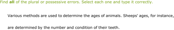 IXL - Identify and correct errors with plural and possessive nouns (Grade 8 English practice)