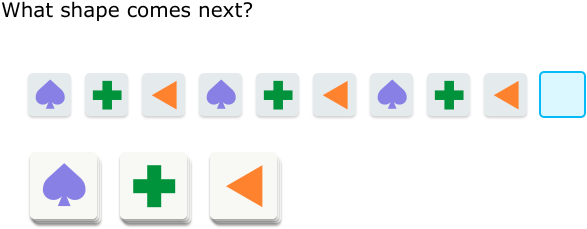 IXL - Find the next shape in a pattern (Grade 1 maths practice)