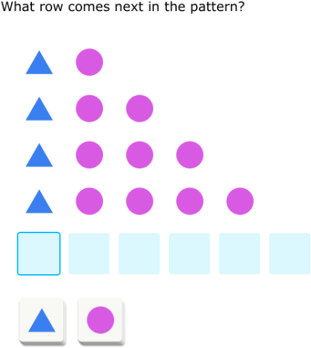 IXL - Find the next row in a growing pattern (Kindergarten maths practice)