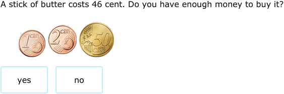 IXL - Purchases - do you have enough money - up to €1 (Grade 2 maths ...