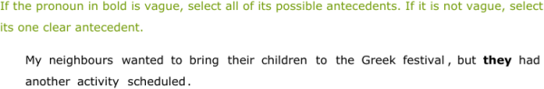 IXL - Identify all of the possible antecedents (Grade 12 English practice)