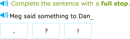 IXL - Identify and use end marks (Kindergarten English practice)