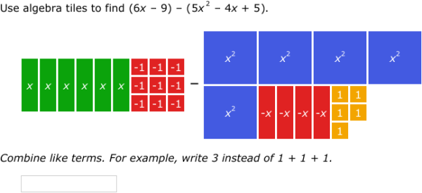 IXL - Add and subtract polynomials using algebra tiles (Grade 10 maths ...