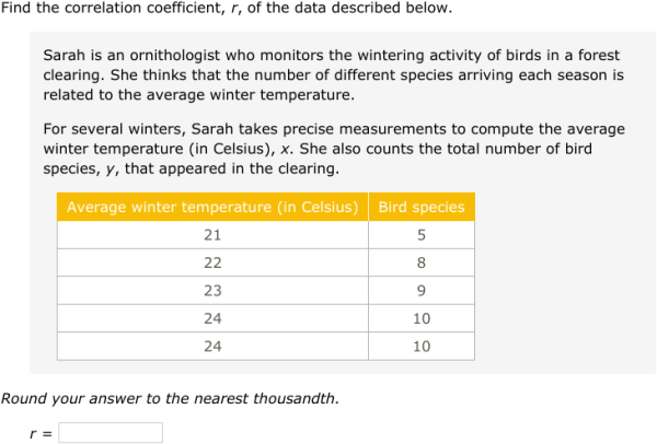 IXL - Calculate correlation coefficients (Grade 12 maths practice)