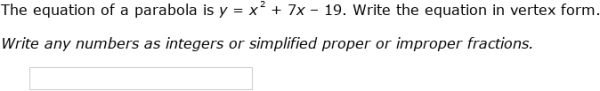 Ixl Convert Equations Of Parabolas From General To Vertex Form Grade