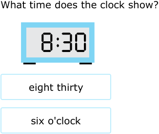 IXL - Match digital clocks and times (Grade 1 maths practice)