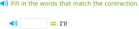 IXL - Form pronoun-verb contractions (Grade 1 English practice)