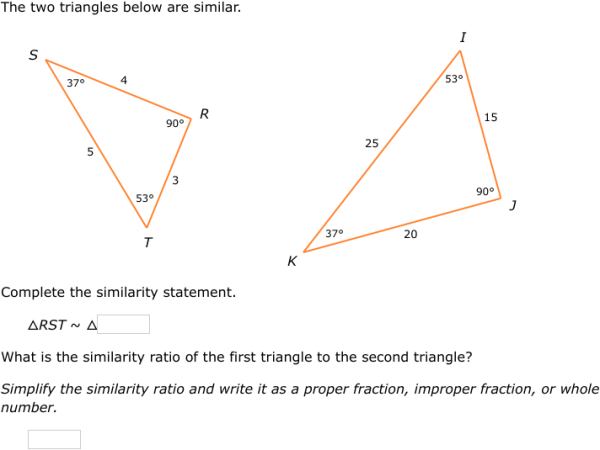 IXL - Similarity statements (Grade 10 maths practice)