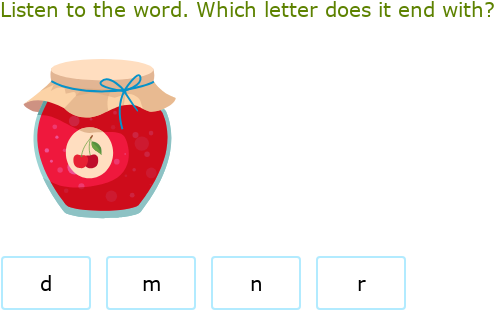 IXL - Which letter does the word end with? (Kindergarten English practice)