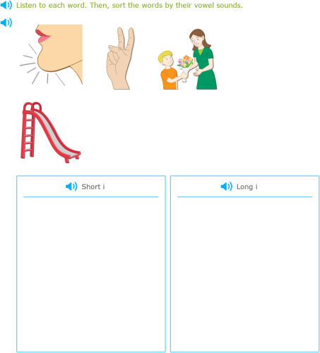 IXL - Sort short and long vowel words (Grade 2 English practice)