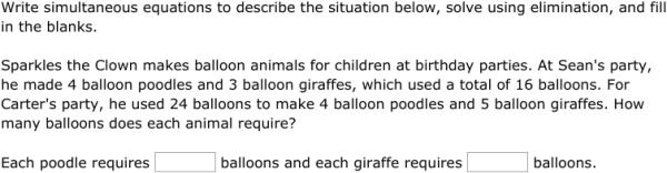 Ixl Solve Simultaneous Equations Using Elimination Word Problems