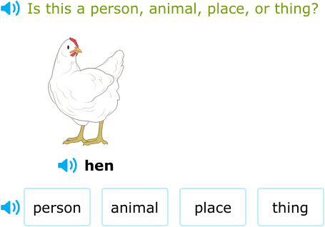 IXL - Is the noun a person, animal, place or thing? (Kindergarten ...