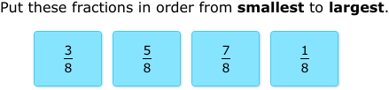 IXL - Compare and order fractions (Grade 7 maths practice)