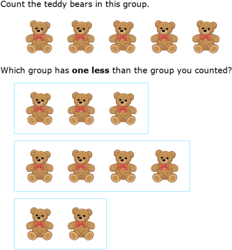 IXL - One less - up to 5 (Kindergarten maths practice)