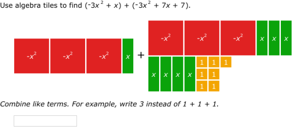 IXL - Add and subtract polynomials using algebra tiles (Grade 8 maths ...