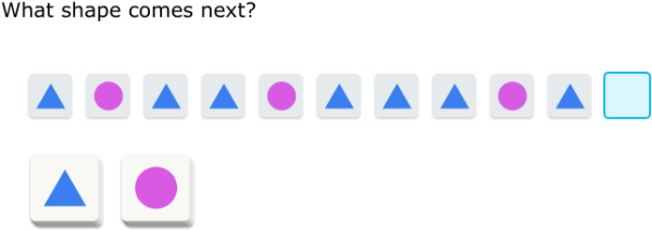 IXL - Find the next shape in a growing pattern (Kindergarten maths practice)