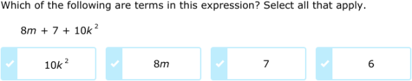 IXL - Identify terms and coefficients (Grade 6 maths practice)