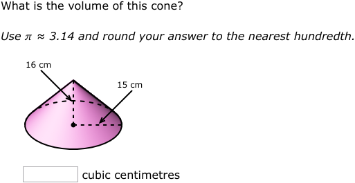 IXL - Volume of cones (Grade 8 maths practice)