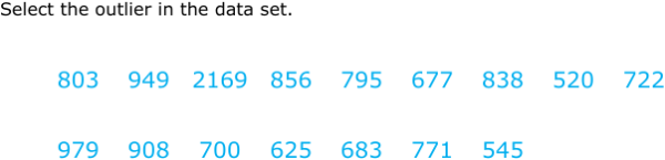 IXL - Identify an outlier (Grade 12 maths practice)