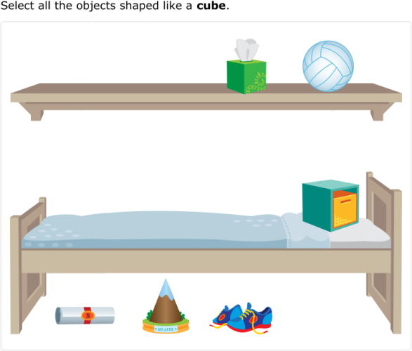 IXL - Shapes of everyday objects II (Kindergarten maths practice)