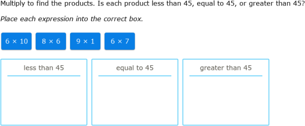IXL - Multiplication facts for 6, 7, 8, 9: sorting (Grade 3 maths practice)