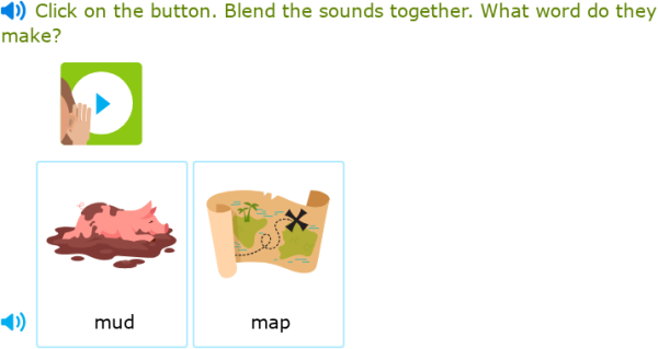IXL - Blend each sound in a word together (Kindergarten English practice)