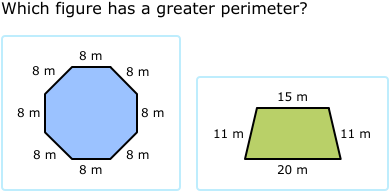 IXL - Compare area and perimeter of two figures (Grade 6 maths practice)