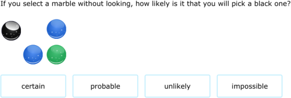 IXL - Certain, probable, unlikely and impossible (Grade 3 maths practice)