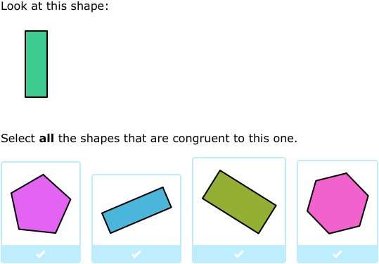 IXL - Identify congruent shapes (Grade 3 maths practice)
