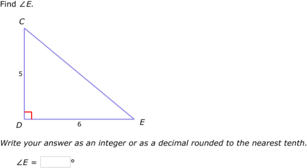 IXL - Trigonometric ratios: find an angle measure (Grade 10 maths practice)
