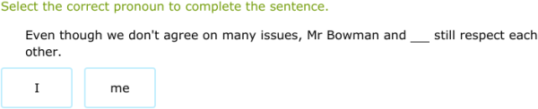 IXL - Compound subjects and objects with pronouns (Grade 8 English ...