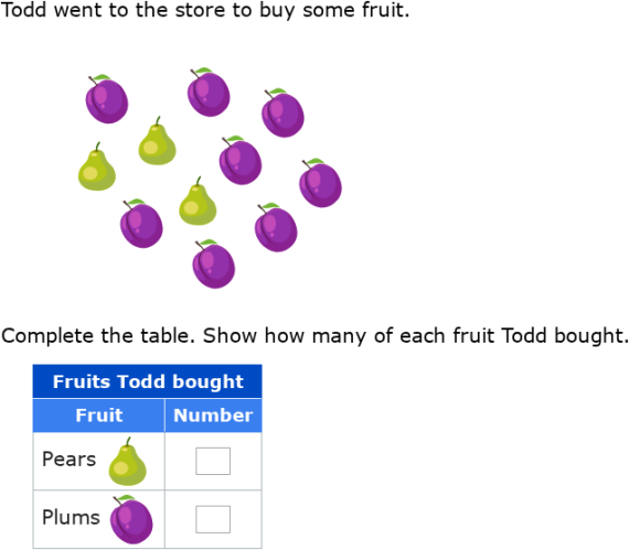 IXL - Record data in tables (Grade 1 maths practice)