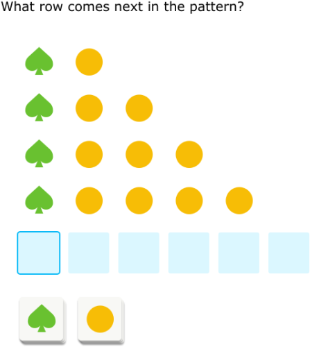 IXL - Find the next row in a growing pattern (Grade 1 maths practice)