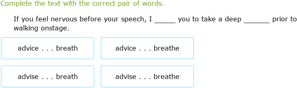 IXL - Use the correct frequently confused word (Grade 6 English practice)