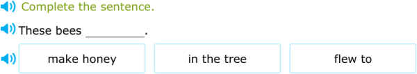 IXL - Complete the sentence (Grade 1 English practice)