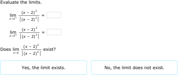 IXL - Find limits involving absolute value functions (Grade 12 maths practice)