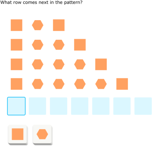IXL - Find the next row in a growing pattern of shapes (Grade 4 maths ...