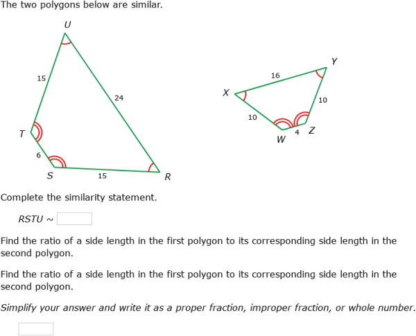 IXL - Similarity statements (Grade 11 maths practice)
